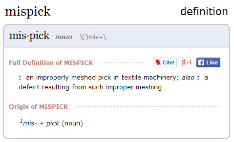 What is a mispick in the order picking process?